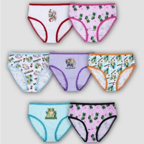 Handcraft | Accessories | Little Girls Minecraft 7pack Brief Panty ...